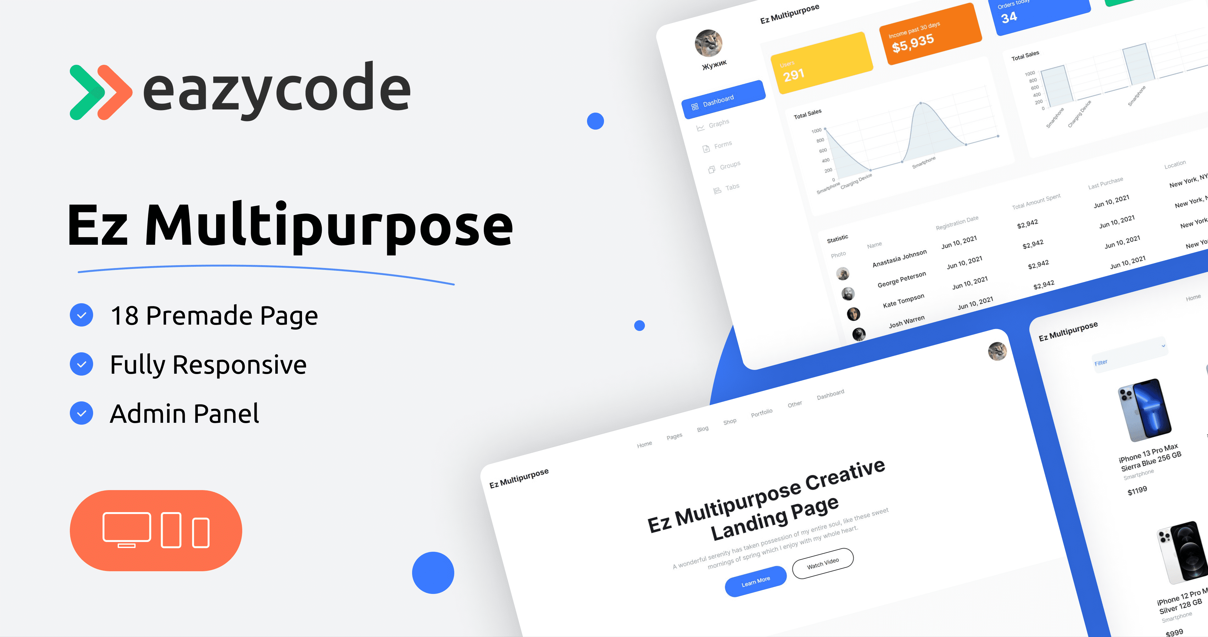 Ez Multipurpose template - NoCode Bubble.io Template by EazyCode - NoCode Agency